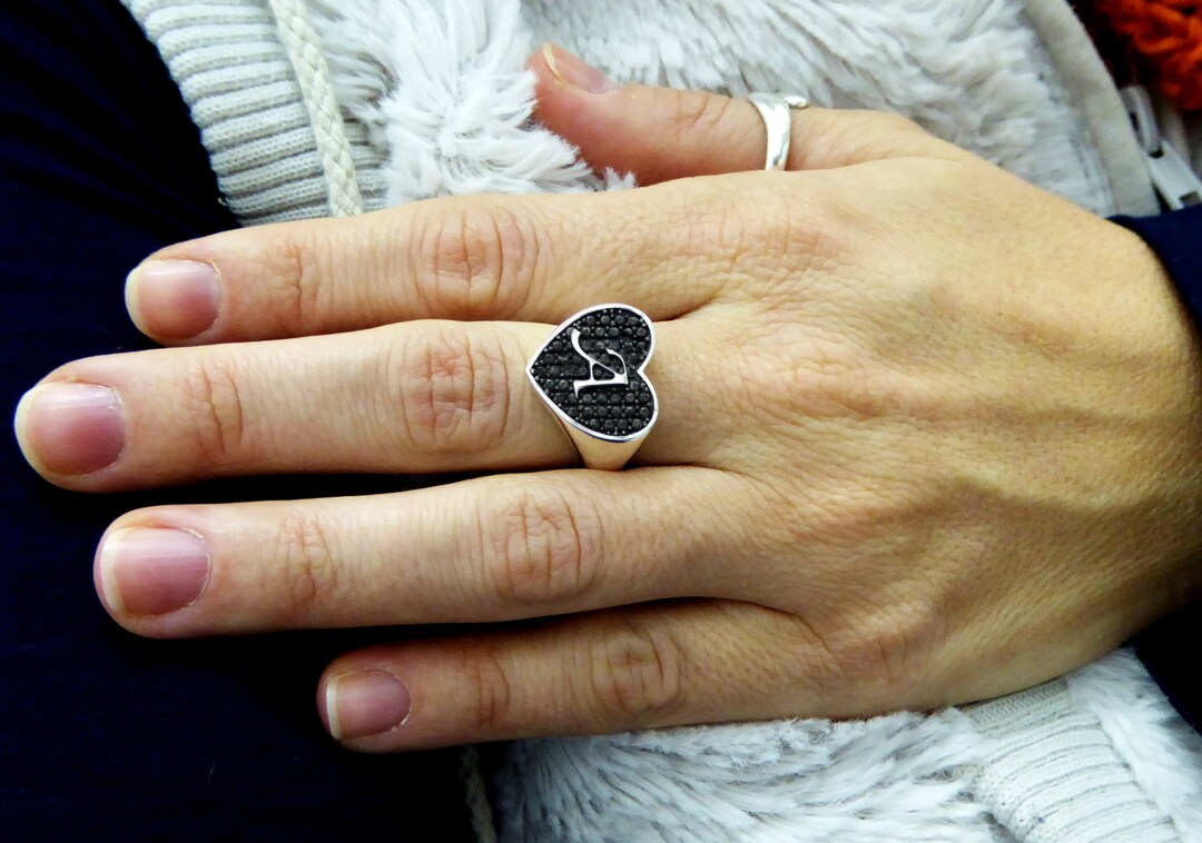 Monogram Heart Ring. Personal Ring. Initial Ring. Silver Monogram Ring ...