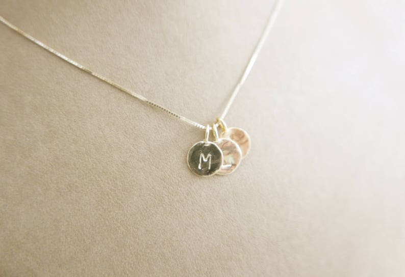 14k Gold Initials. 3 Initials Pendant. Triple Letter Charm Necklace ...