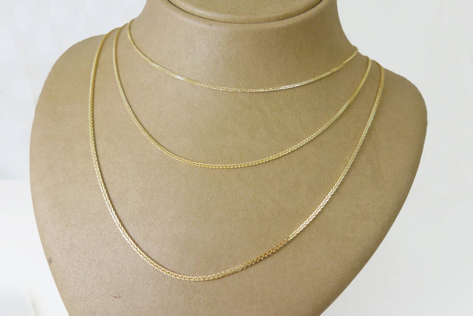 14k Gold Chain Gold Necklace Yellow Gold Necklace Spiga - Etsy