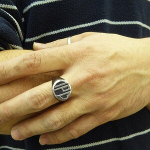 Monogram Ring. College Ring. Initials Ring. Silver Monogram Ring. Men ...