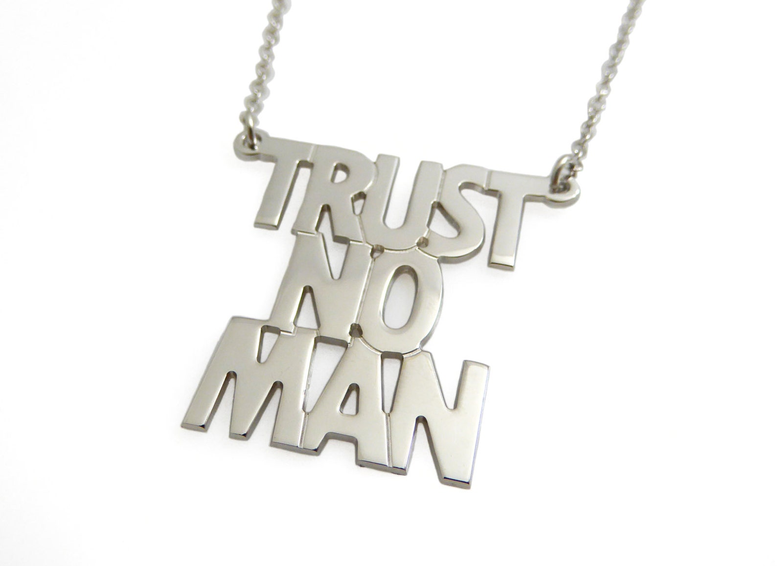 Trust No Man Necklace. Phrase Necklace. Gold Necklace. Madonna | Etsy