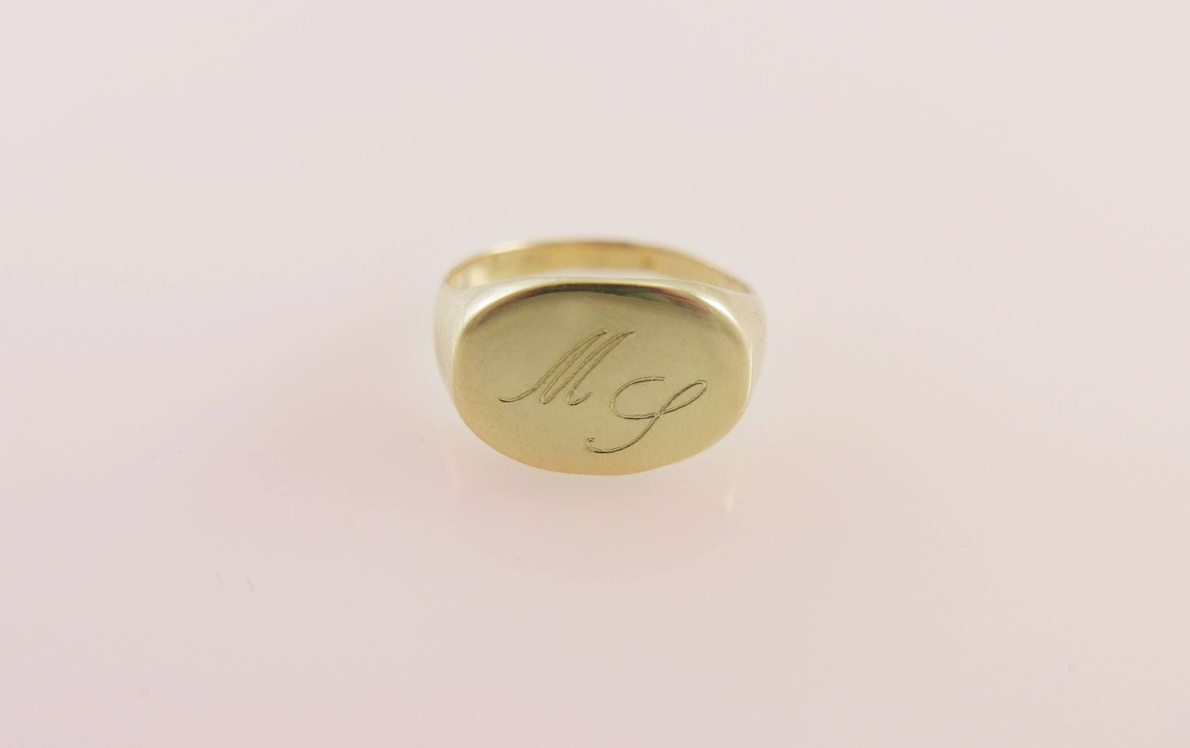 14k Solid Gold Pinky Ring. Monogram Ring. Monogram Ring. | Etsy