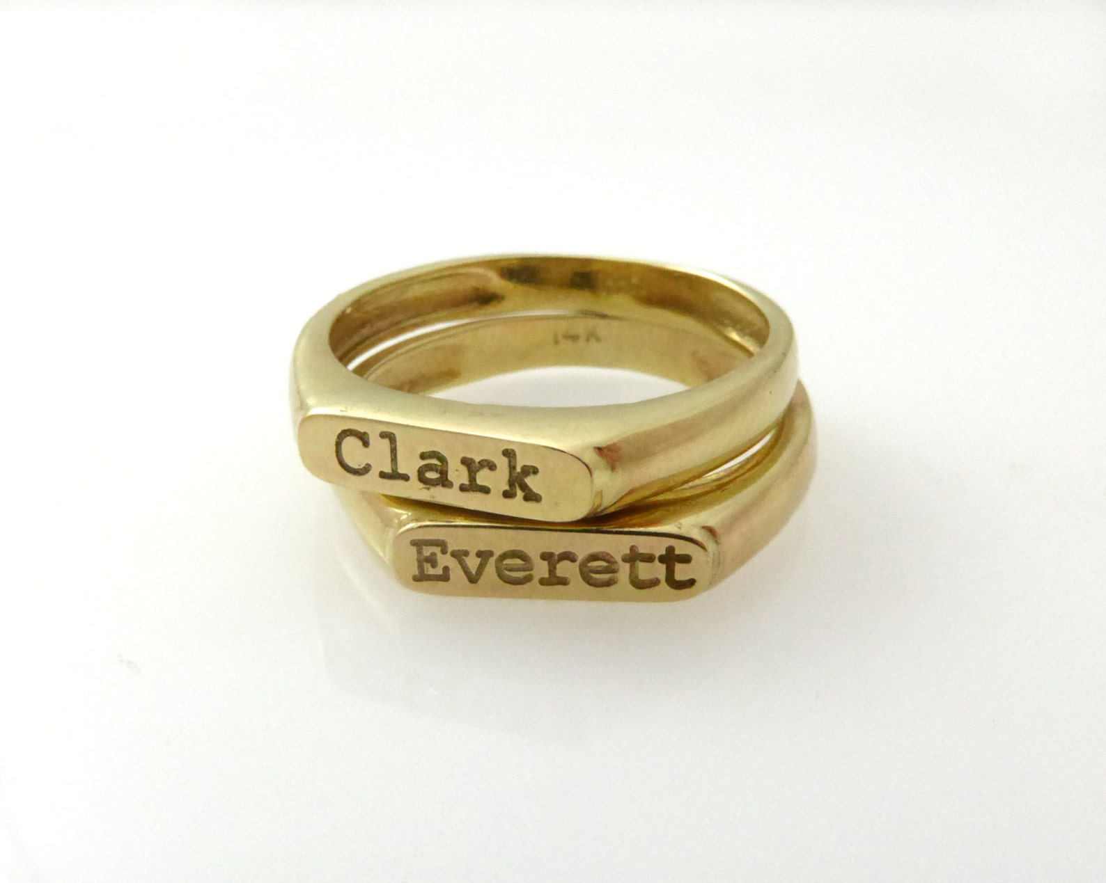 Two Name Ring. Gold Ring. Personalized Ring. Word Ring. Name | Etsy