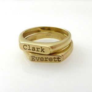 Two Name Ring. Gold Ring. Personalized Ring. Word Ring. Name Gold Ring ...