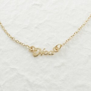 Super Small Name Necklace. Tiny Gold Name Necklace. Gold Personalized ...