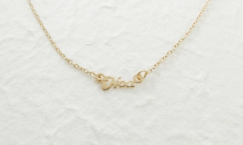 Super Small Name Necklace. Tiny Gold Name Necklace. Gold - Etsy