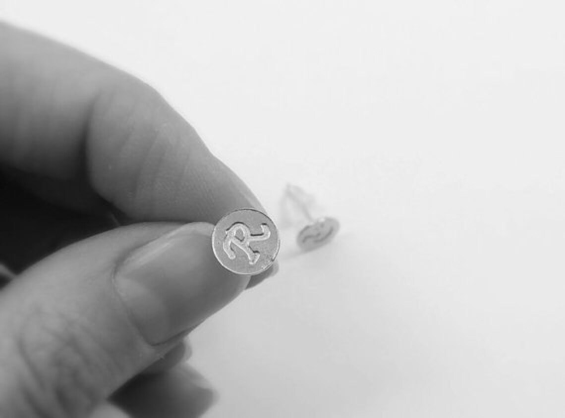 Initial Personalized Earrings, Post Earrings, Gold Post Earrings ...