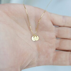 Very Tiny 14k Gold Necklace. Initial Pendant. Letter Charm Necklace ...