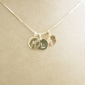 14k Gold Initials. 3 Initials Pendant. Triple Letter Charm Necklace ...