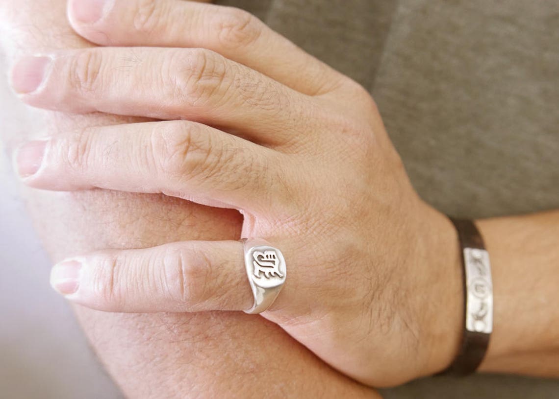 Monogram Ring .men Initial Ring. Silver Monogram Ring. | Etsy