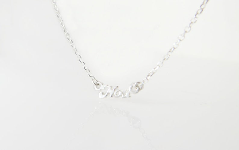 Super Small Name Necklace. Tiny Silver Name Necklace. Silver | Etsy
