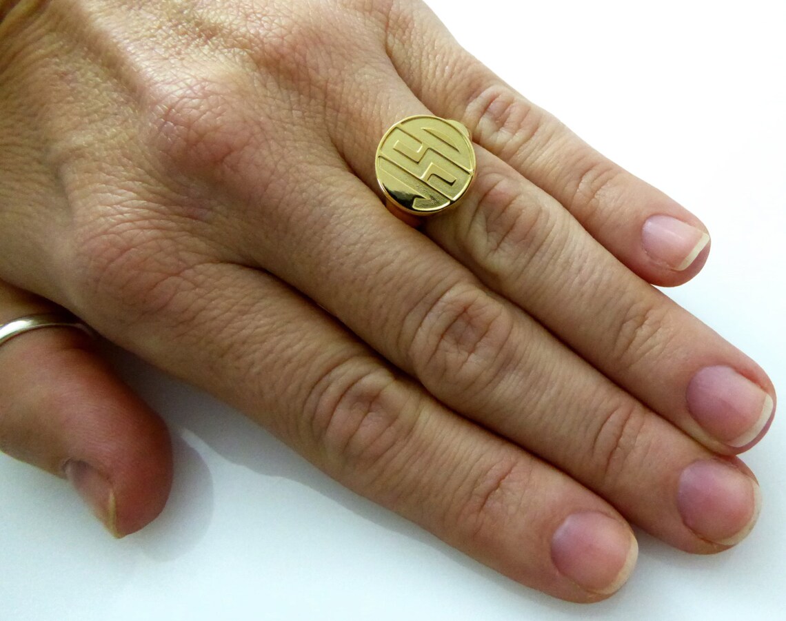 Monogram Ring. Gold Monogram Ring. Unisex. Women Ring. Initial - Etsy