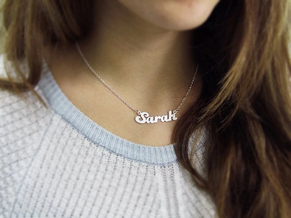 Name Necklace. Silver Name Necklace. Personalized Sterling | Etsy