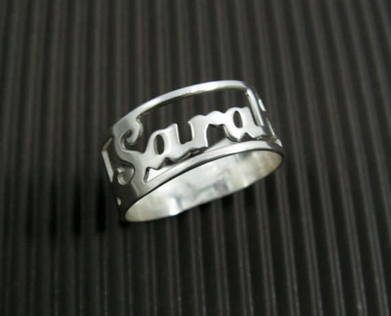 Name Ring. Sterling Silver Ring. Personalized Ring. Word Ring. | Etsy