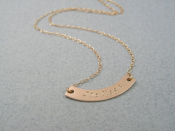 Gold Name Necklace. Personalized Gold Name Plate Necklace. - Etsy