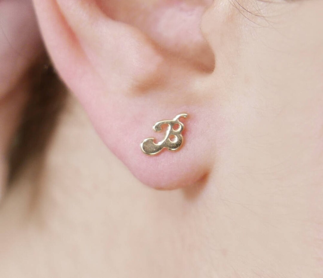 Gold Earrings. Initial Earrings. Letter Earrings. Personalized Earrings ...
