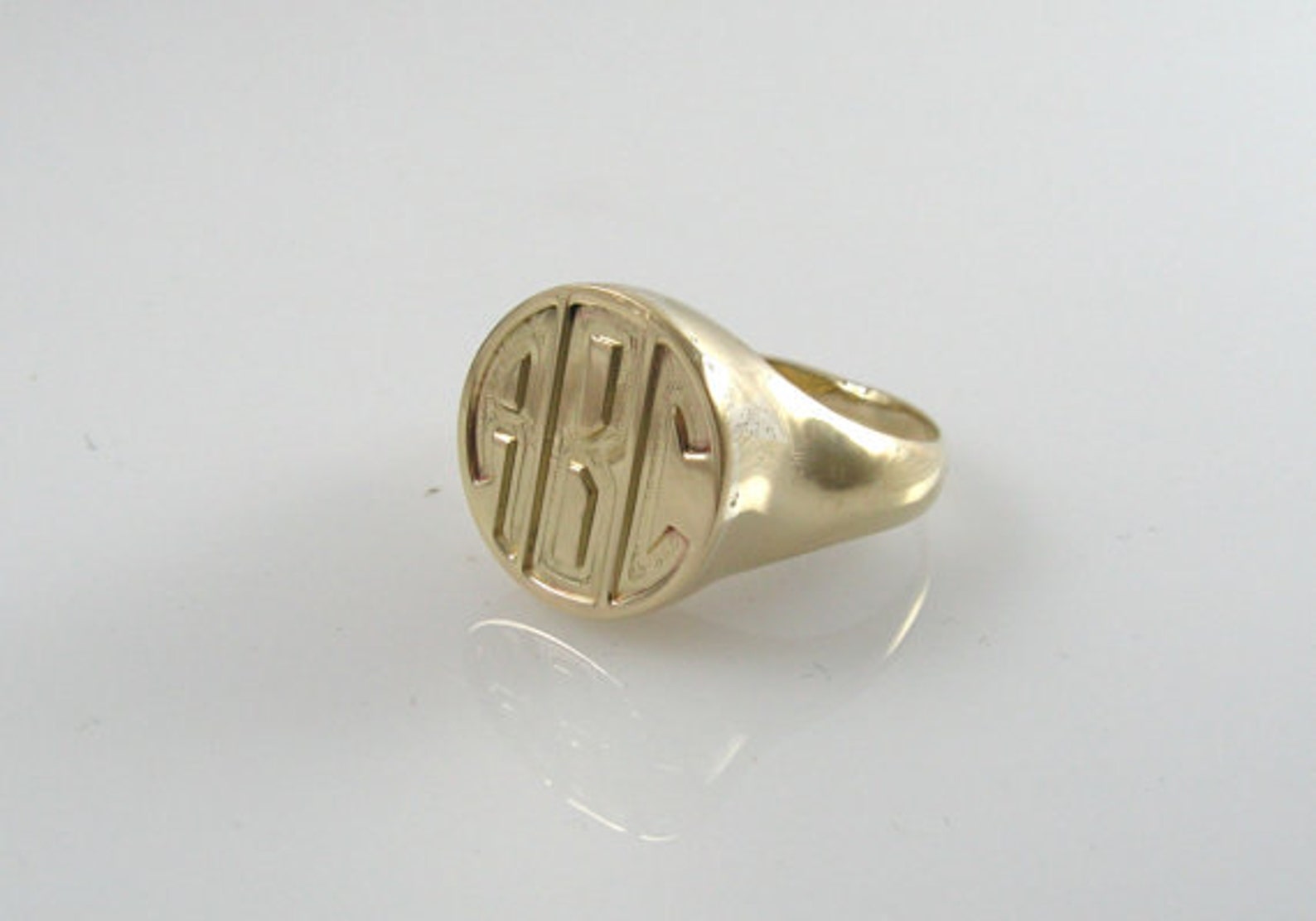 Monogram Ring. Gold Monogram Ring. Unisex. Women Ring. Initial - Etsy