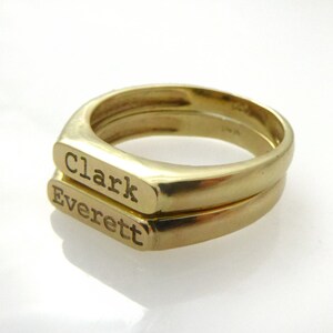 Two Name Ring. Gold Ring. Personalized Ring. Word Ring. Name Gold Ring ...