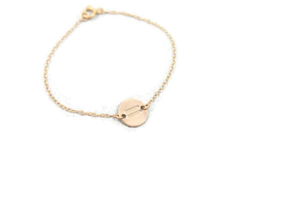 Equality Gold Bracelet. Small Disc Gold Bracelet. Symbol Disc Bracelet ...