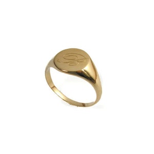 14k Solid Gold Gold Monogram Ring. Personalized Ring, Unisex Ring, Gift ...