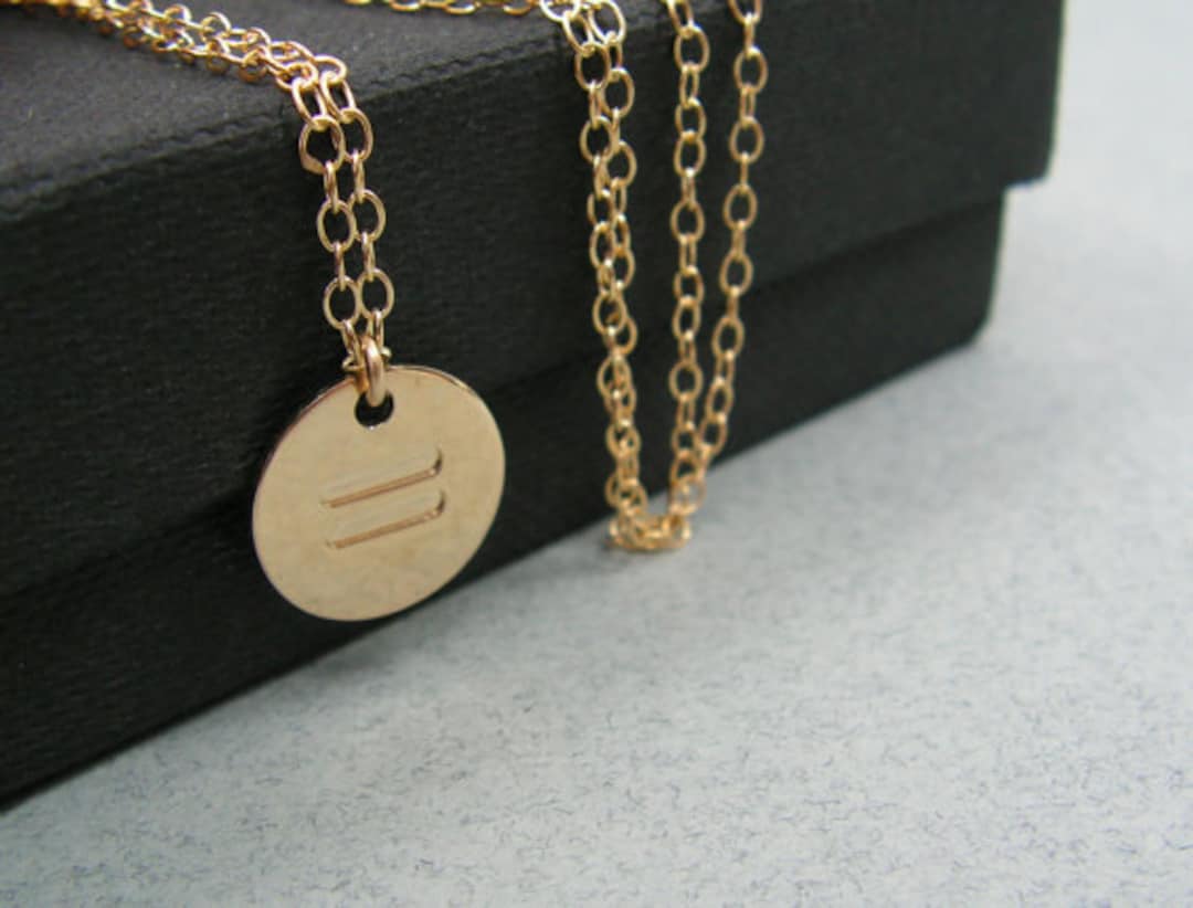 Equality Necklace. Personalized Gold Disc Equality Necklace. Gold ...