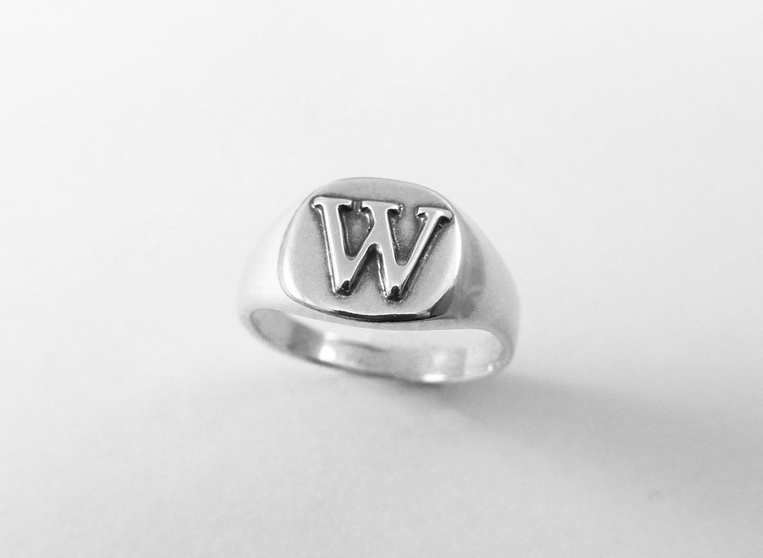 Monogram Ring .men Initial Ring. Silver Monogram Ring. Personalized ...