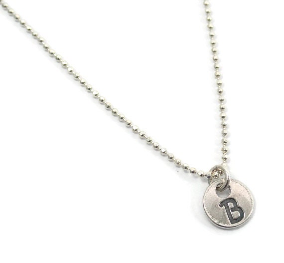 Dainty Initial Necklace. Sterling Silver Initial Necklace. Very Small ...