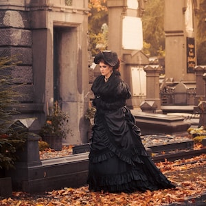 Victorian Goth Mourning Bustle Dress - Romantic Goth - WGT - Horror ...
