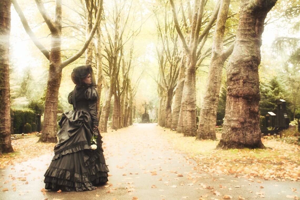 Victorian Goth Mourning Bustle Dress Romantic Goth WGT Horror Haunting ...