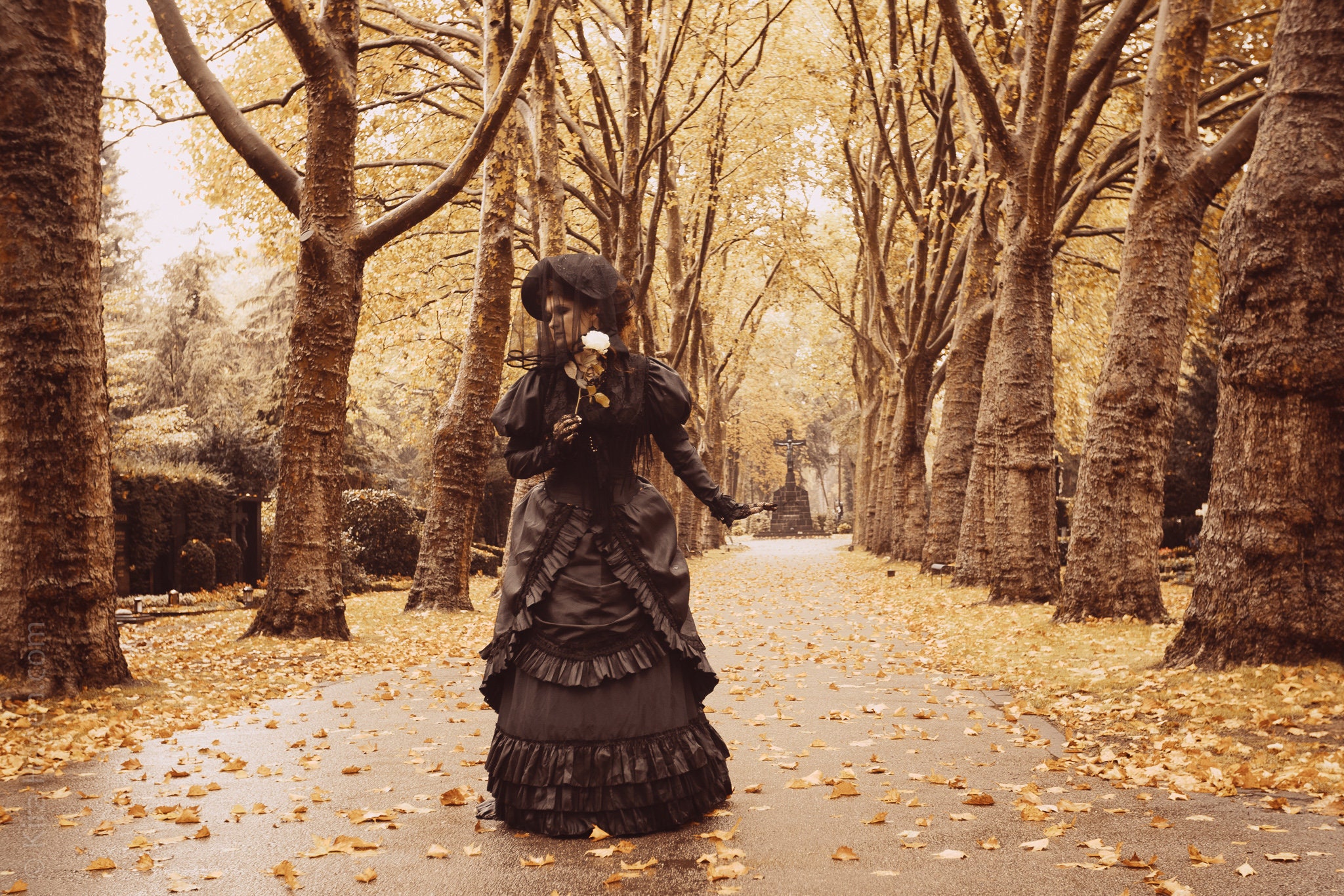 Victorian Goth Mourning Bustle Dress - Romantic Goth - WGT - Horror ...