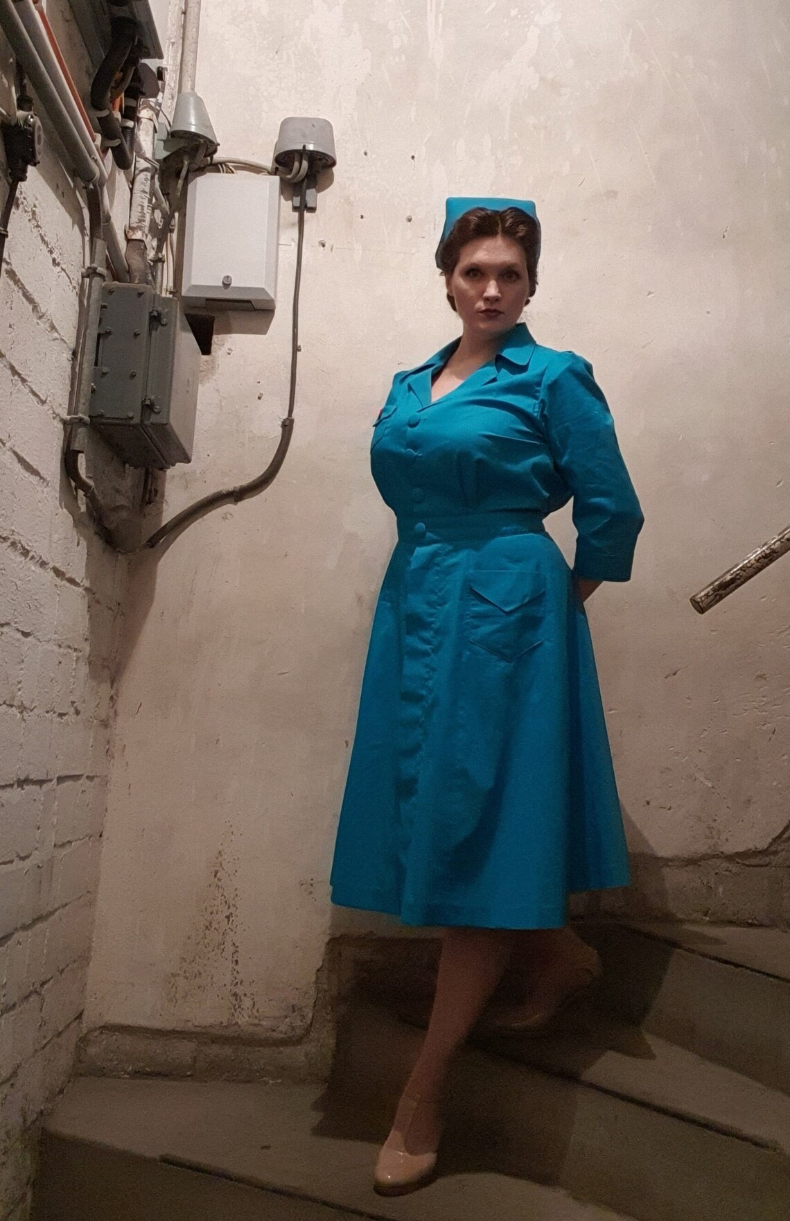 Nurse Ratched Dress, Vintage Nurse Uniform, WWII Nurse, Cosplay, Horror ...