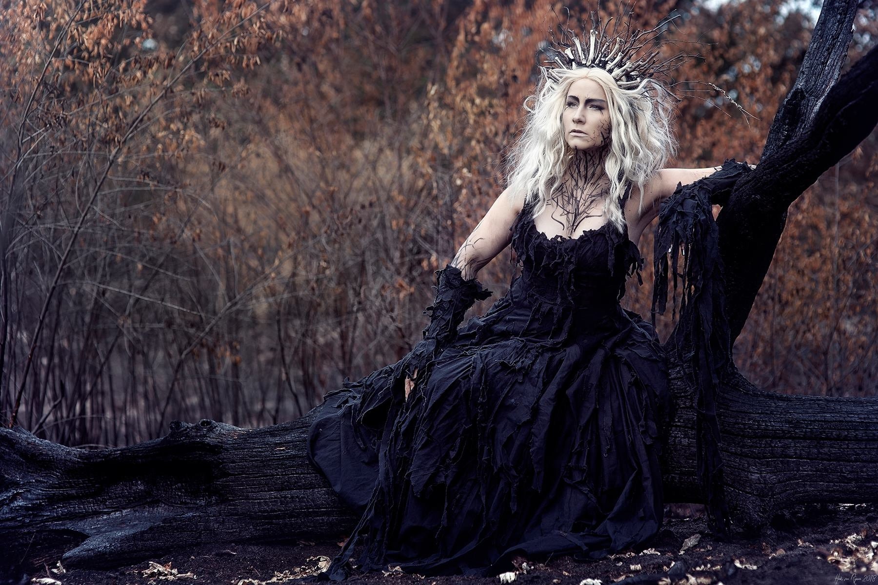 Witch Queen Crown - Wood and Bones - Pagan Folk Gothic Headpiece - Etsy