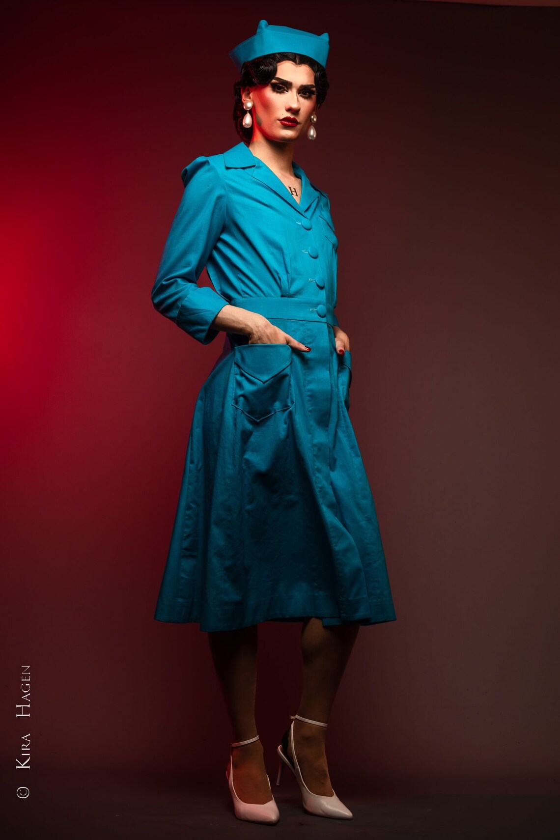 Nurse Ratched Dress, Vintage Nurse Uniform, WWII Nurse, Cosplay, Horror ...