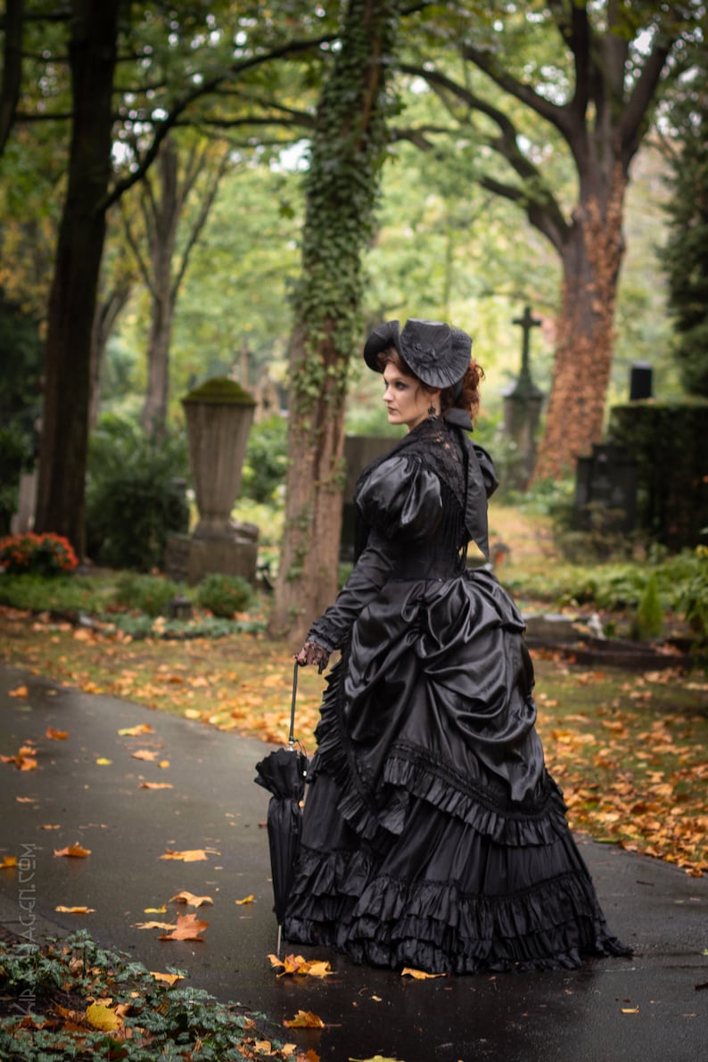 Victorian Goth Mourning Bustle Dress Romantic Goth WGT Horror Haunting ...