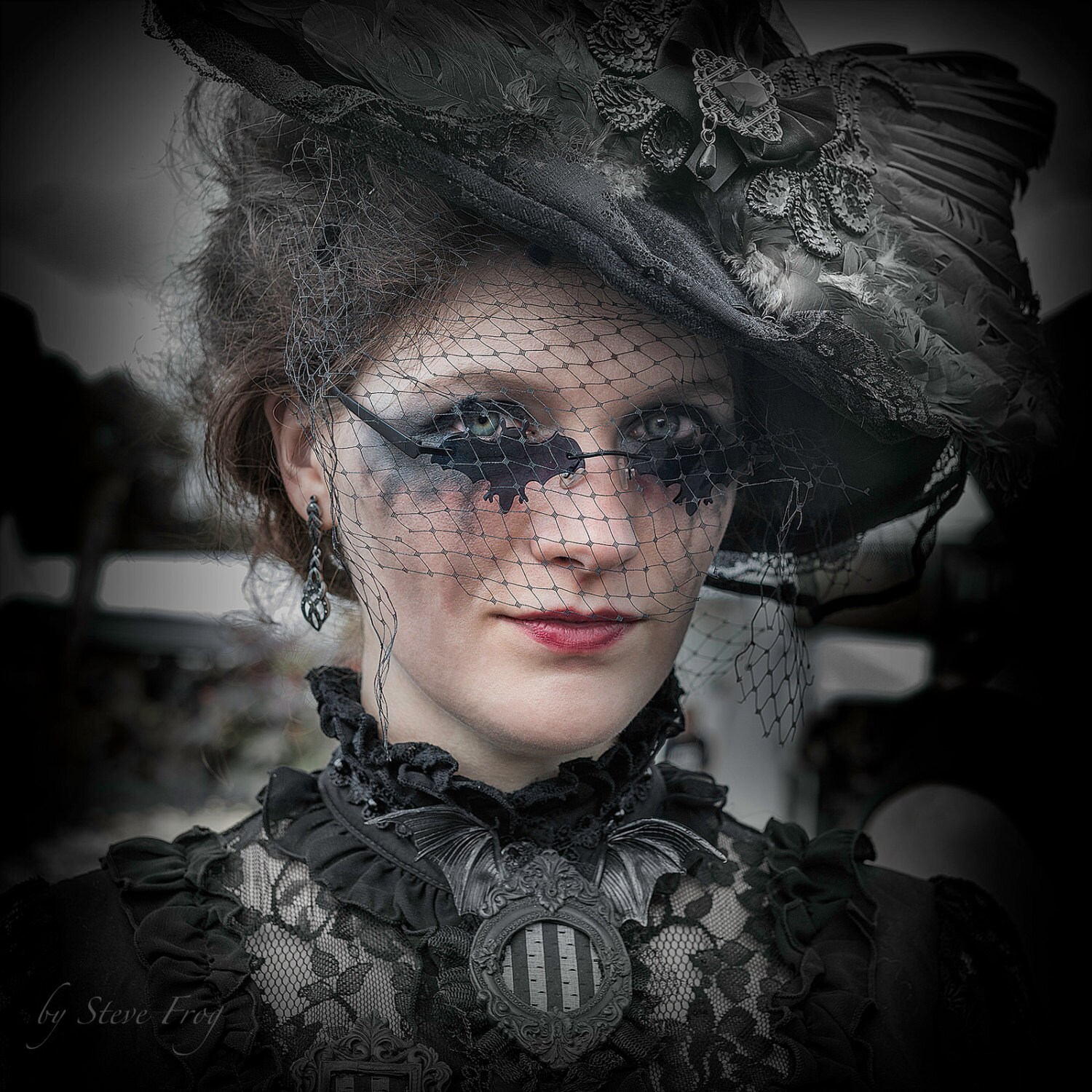 Victorian Goth Brooch With Bat Wings, Tim Burton Style, Addams Family ...