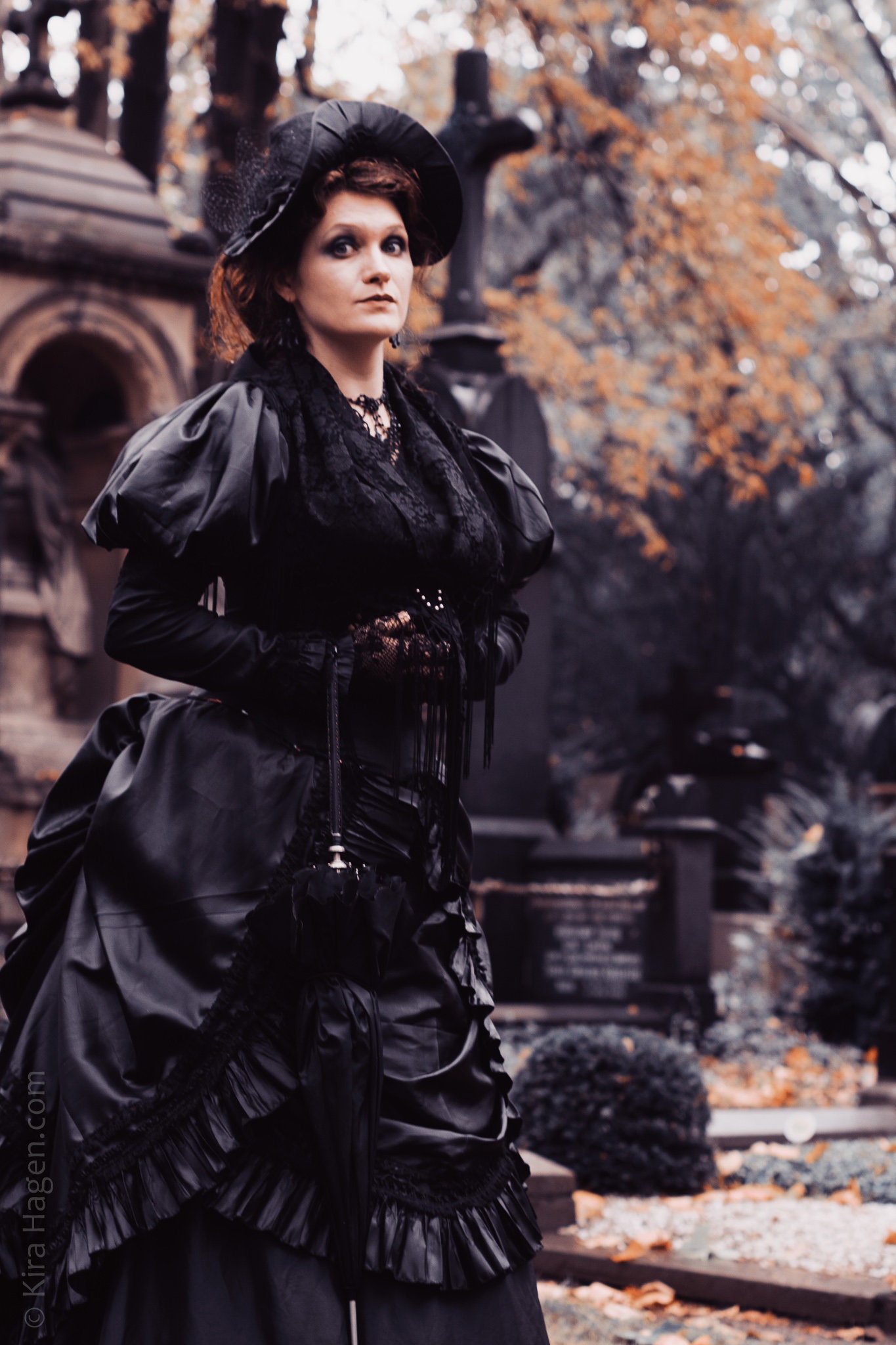 Victorian Goth Mourning Bustle Dress - Romantic Goth - WGT - Horror ...
