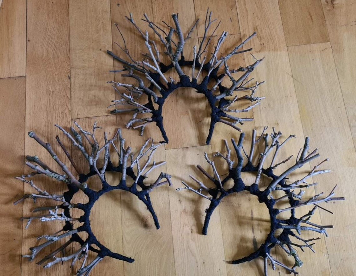 Witch Queen Crown - Wood and Bones - Pagan Folk Gothic Headpiece - Etsy