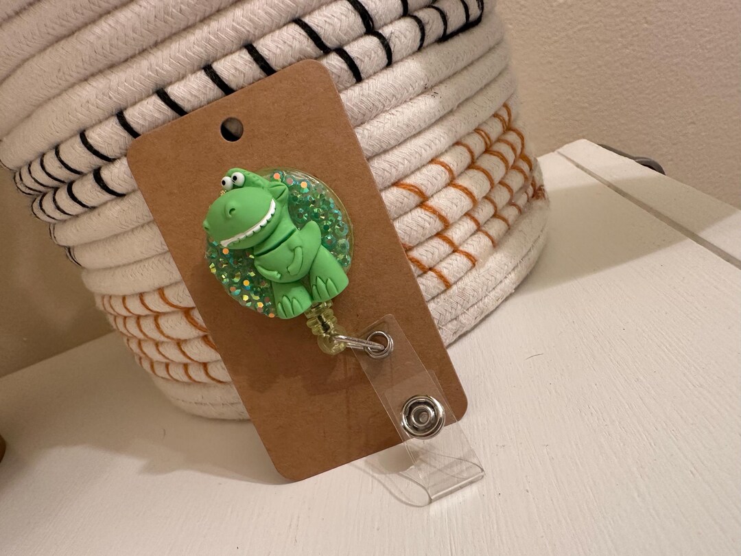 Toy Story Rex the Dinosaur Green Rhinestone Badge Holder - Etsy