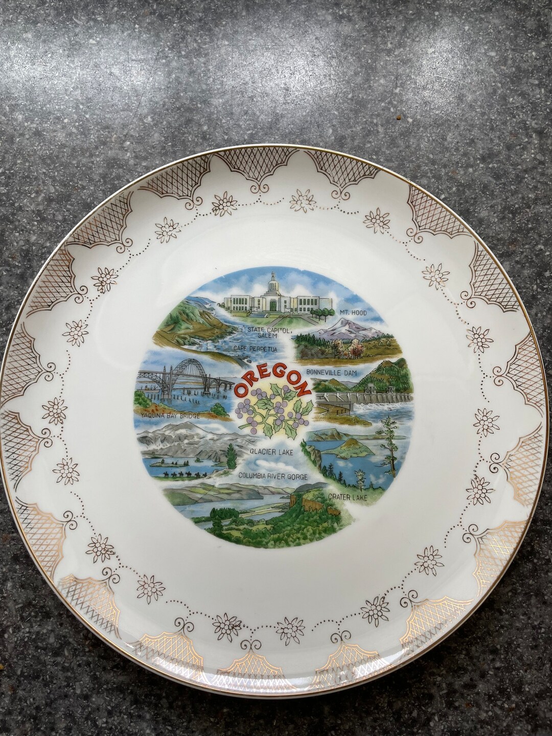 Oregon Porcelain Plate, Souvenir Plate - Etsy