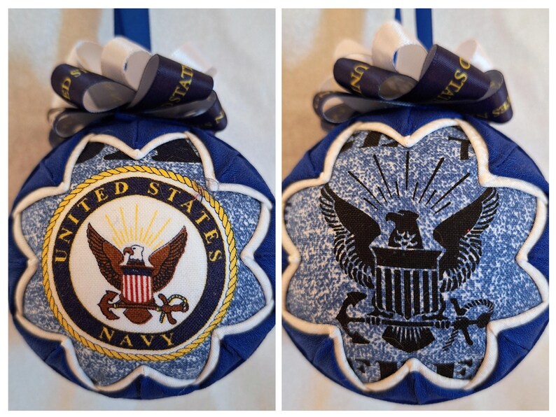 US Military and First Responders "quilted" Christmas Ornaments - Army ...