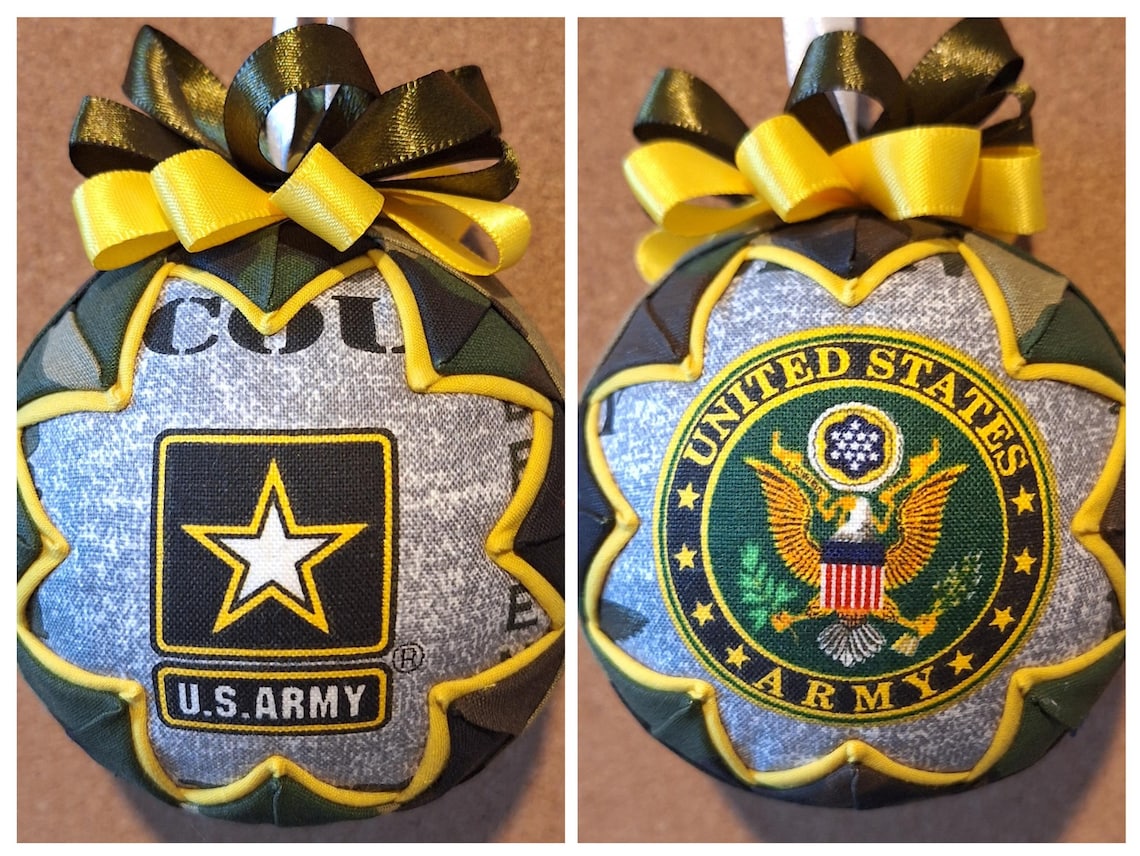 US Marines Backpack & Helmet Christmas Ornament - Camo Design, Resin ...
