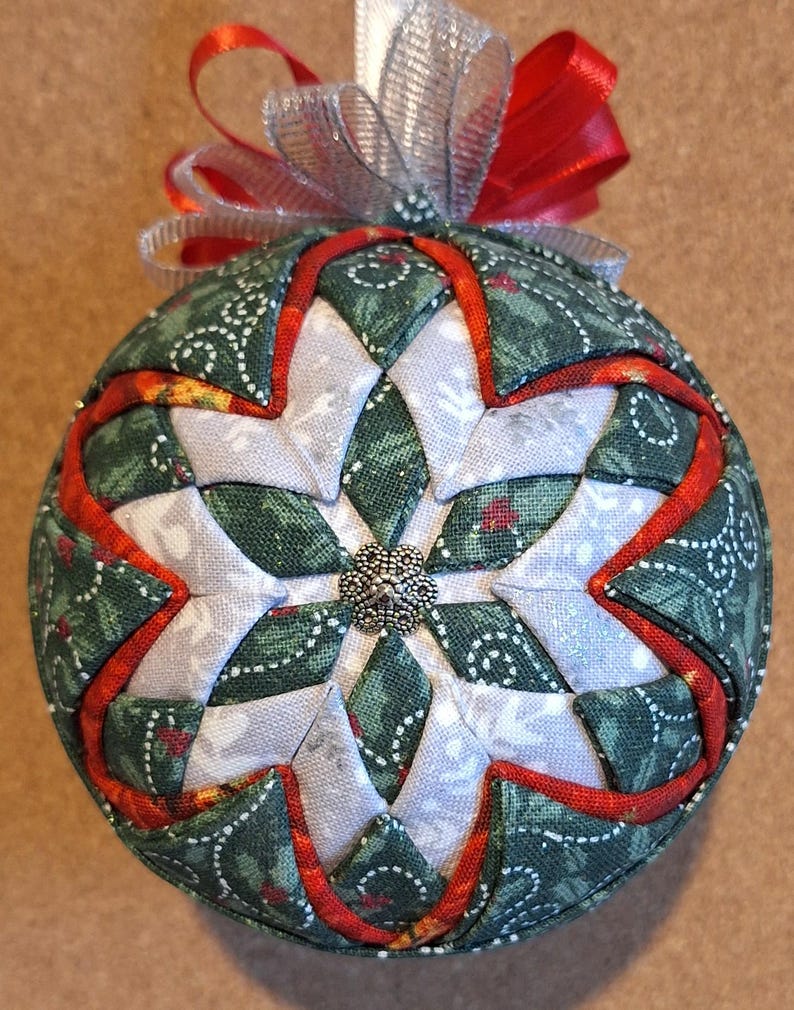 Star Patterns Christmas Ornament - Different Fabrics Available. Reds ...