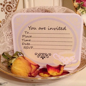 Yellow Teacup Tea Party Invite. Digital Download Invitations - Etsy