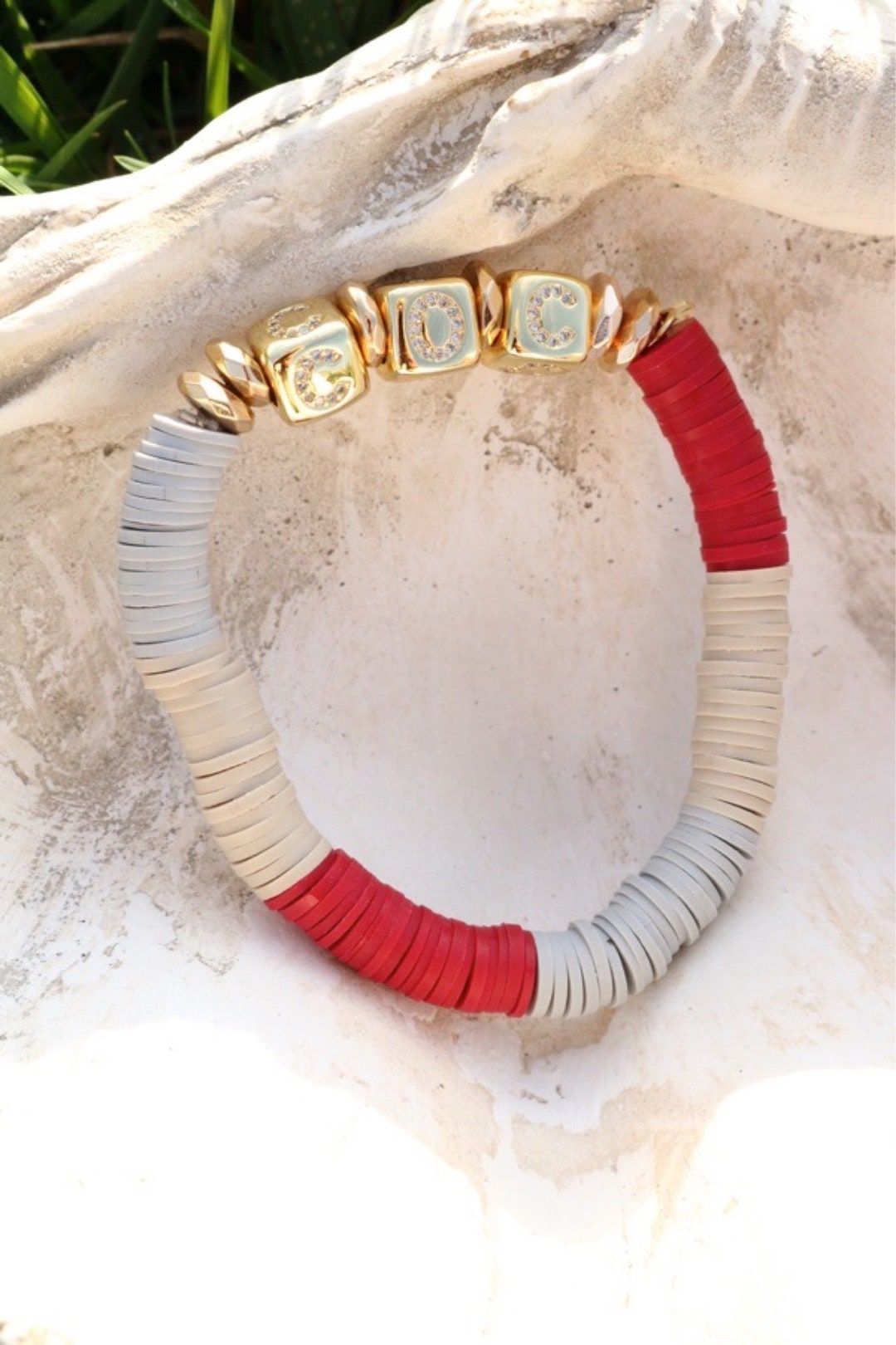 College of Charleston (COC) Pave Polymer Clay Stretch Bracelet - Etsy