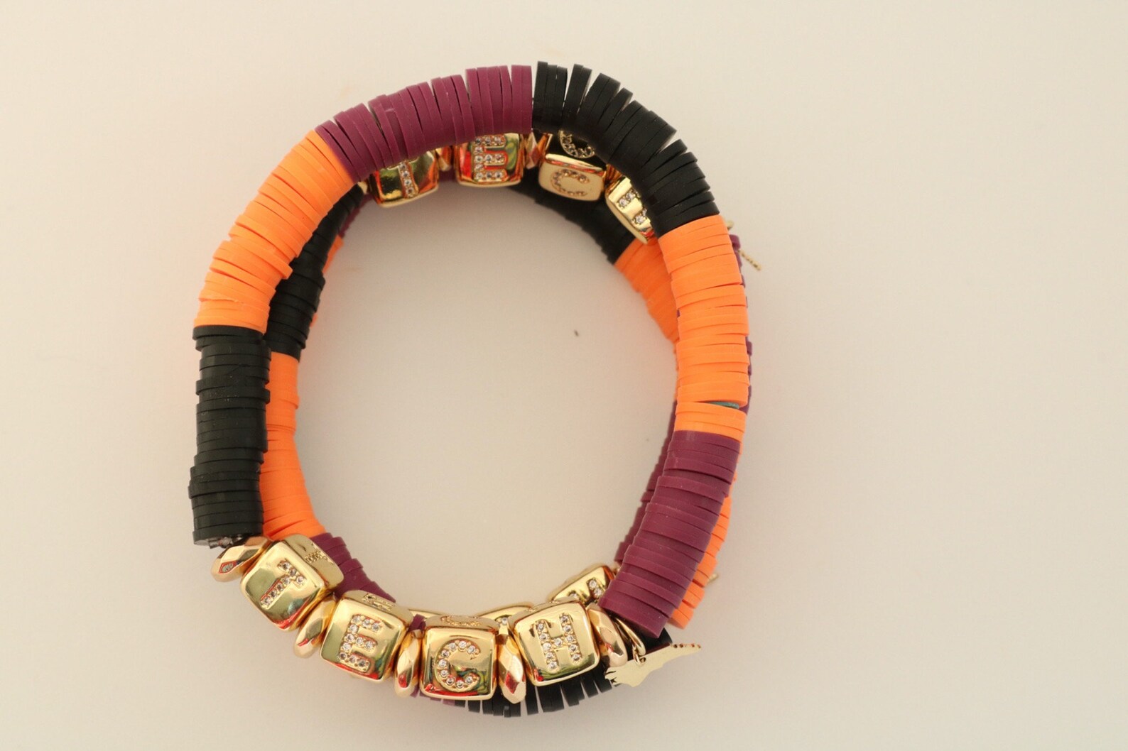 Virginia Tech (TECH) Pave Polymer Clay Stretch Bracelet - Etsy