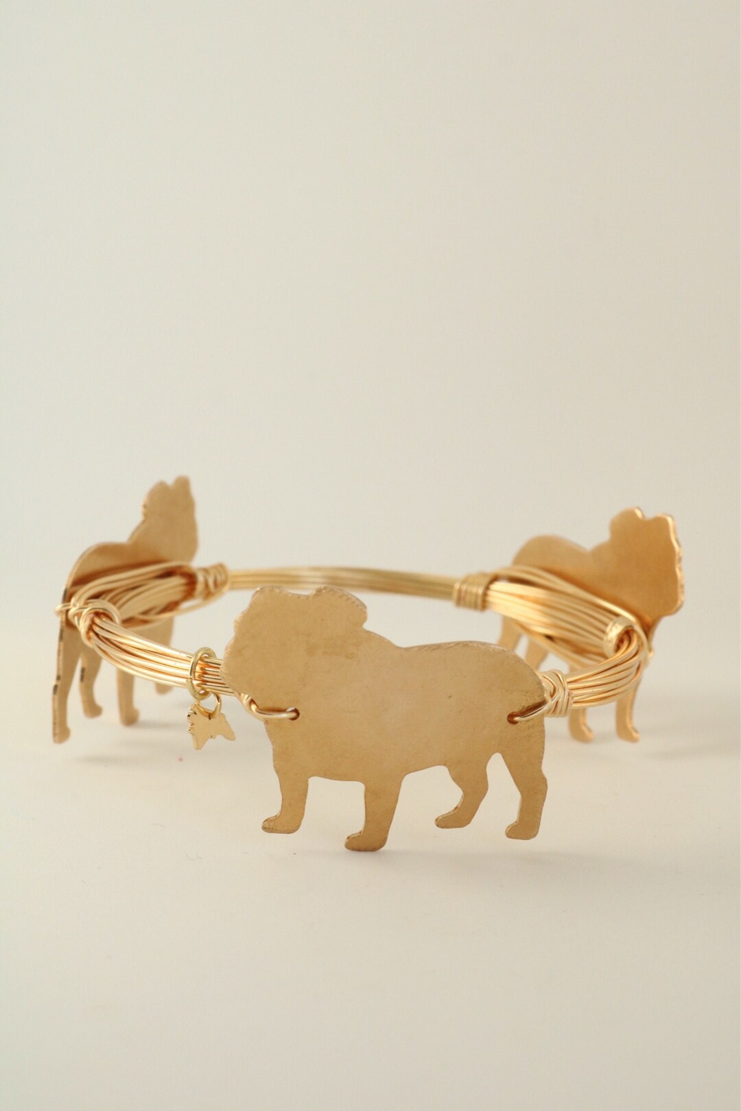 Bulldog Wire Wrapped Bangle - Etsy