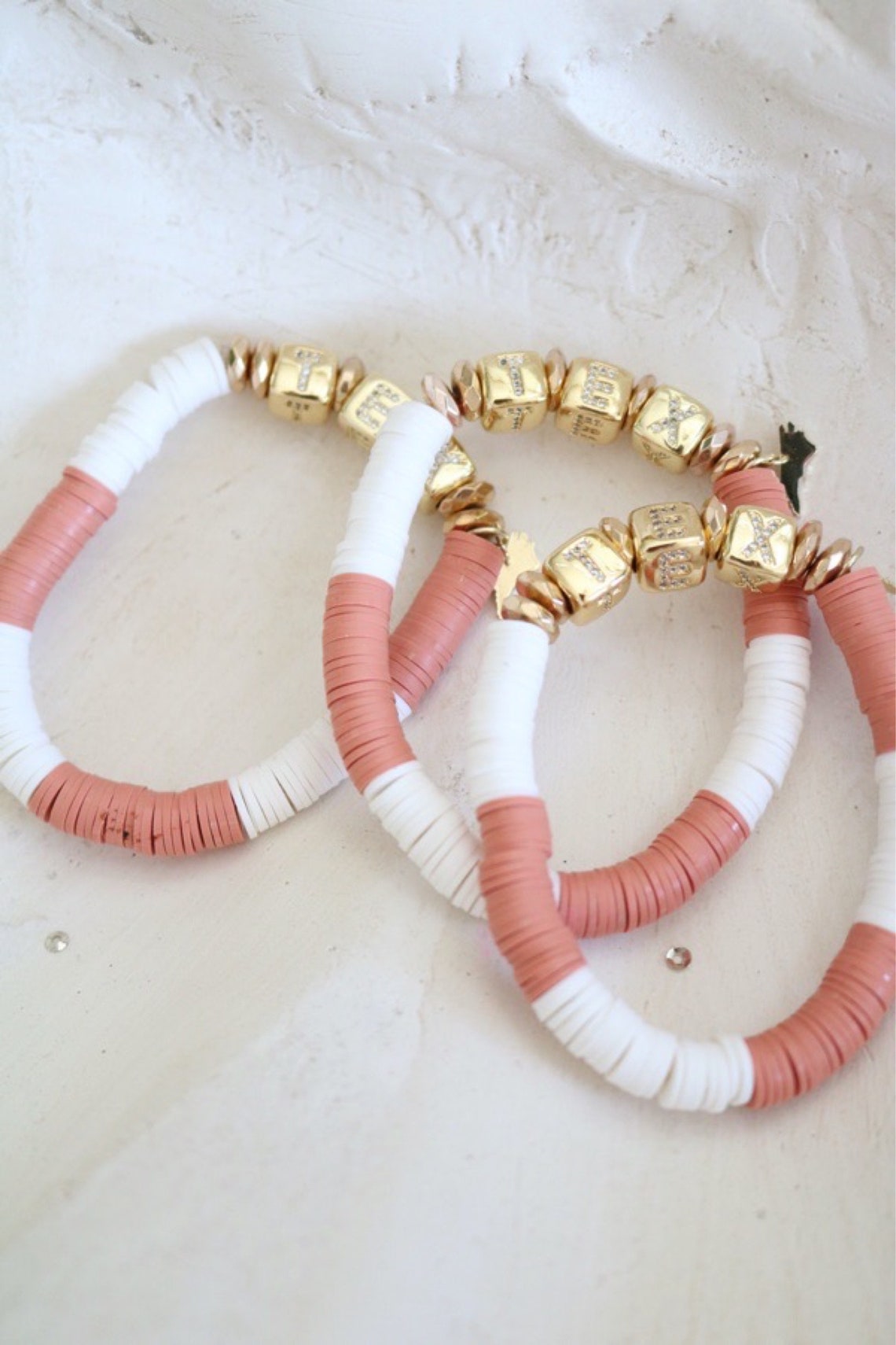 Texas (TEX) Pave Polymer Clay Stretch Bracelet - Etsy