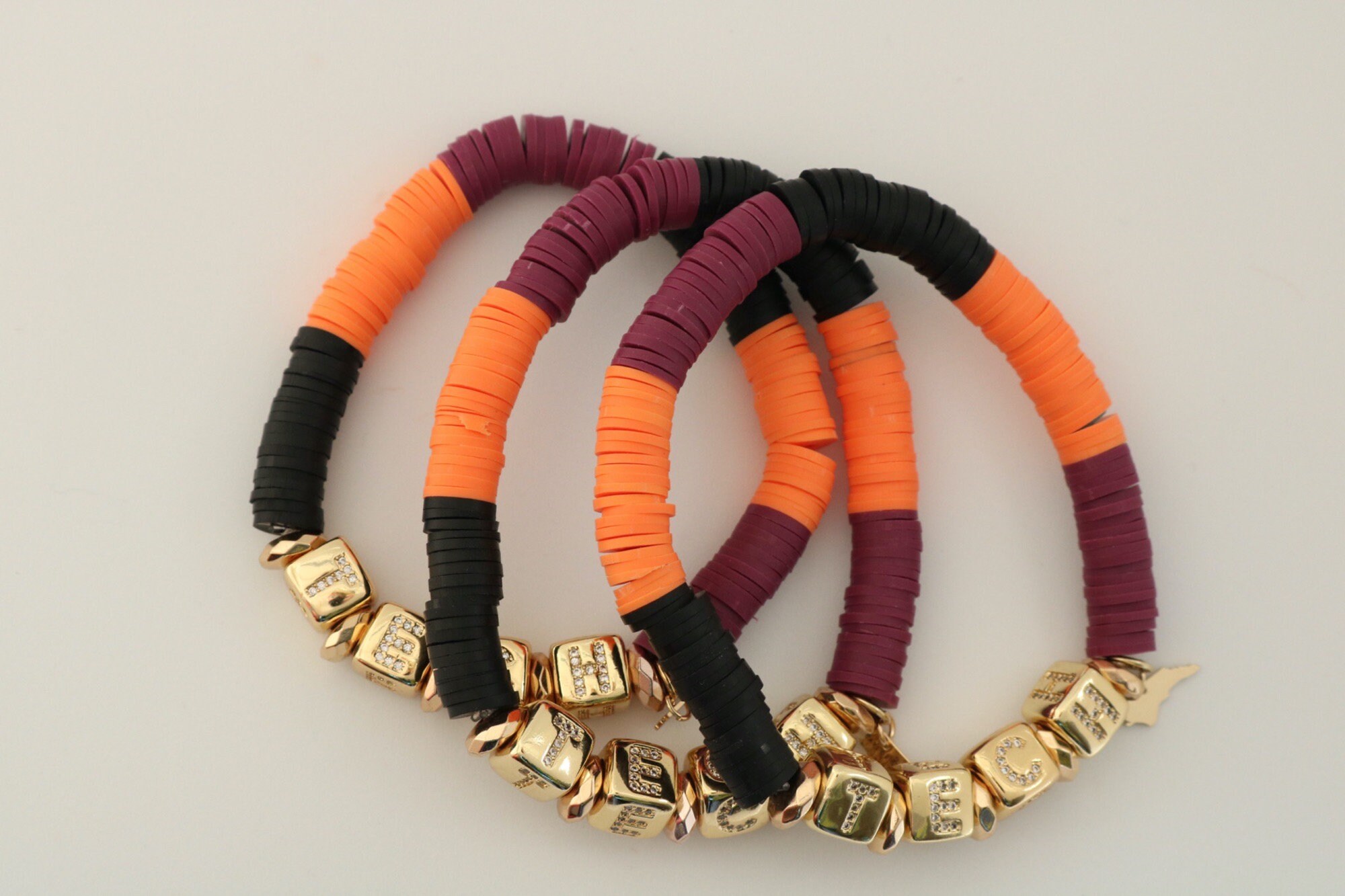 Virginia Tech (TECH) Pave Polymer Clay Stretch Bracelet - Etsy