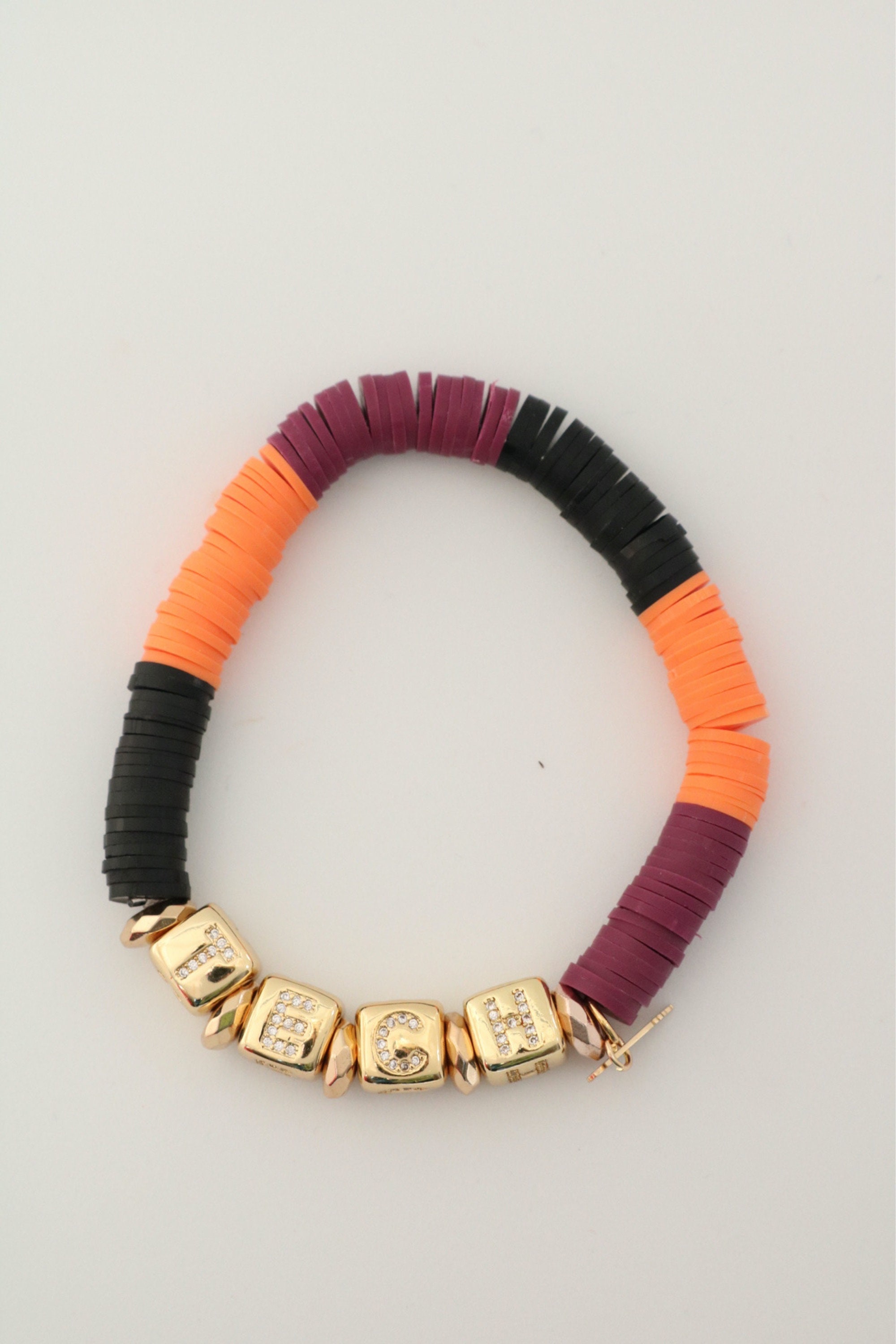 Virginia Tech (TECH) Pave Polymer Clay Stretch Bracelet - Etsy