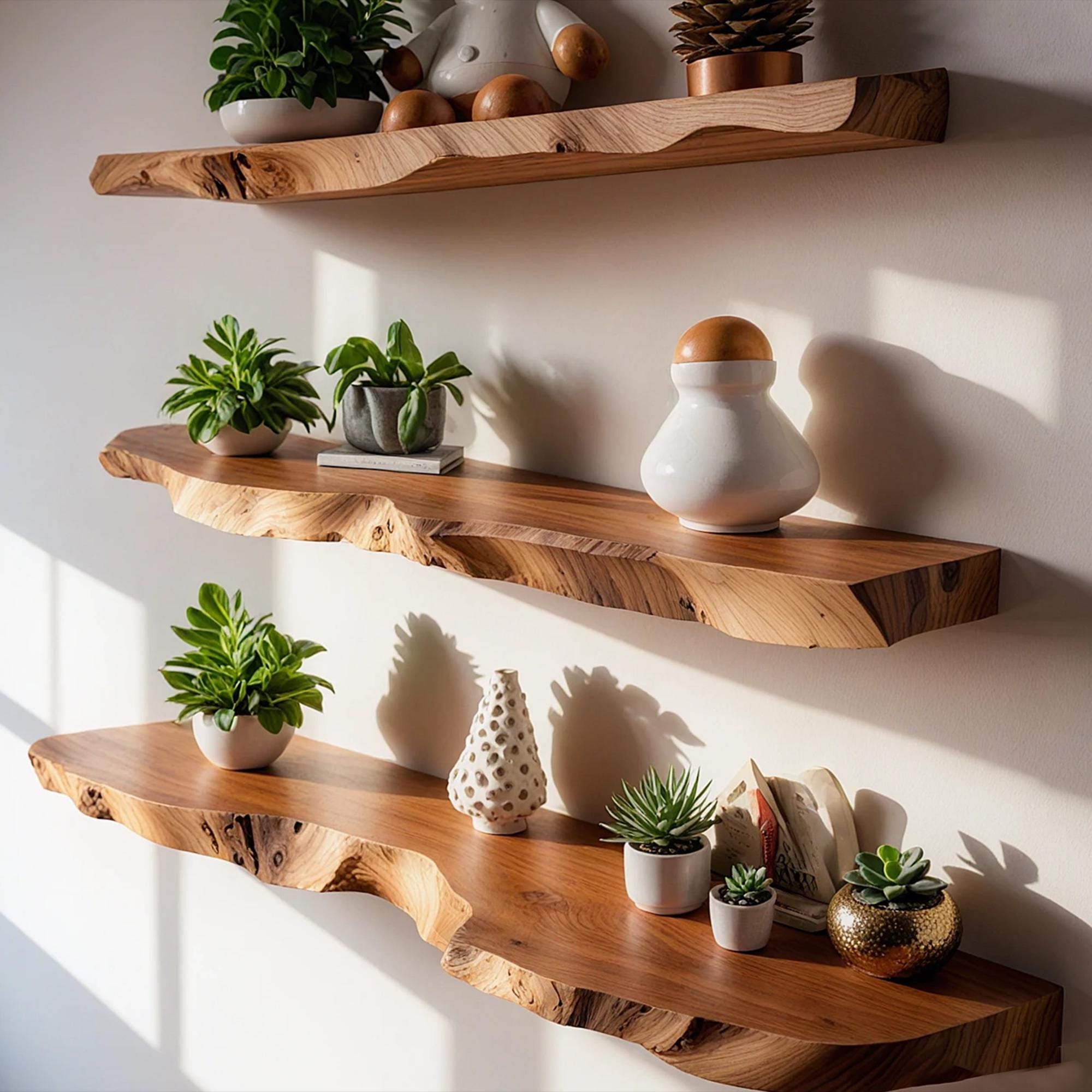 Get Creative With Unique Wall-mounted Wooden Shelves - Etsy